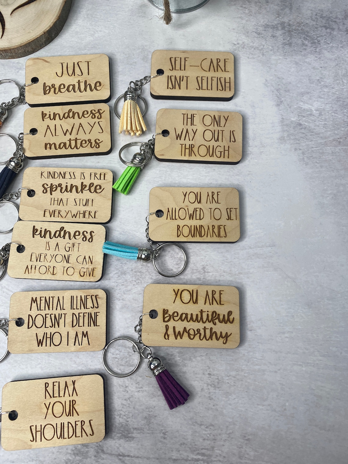 Motivational Positive Sayings Keychains, Inspirational Uplifting ...