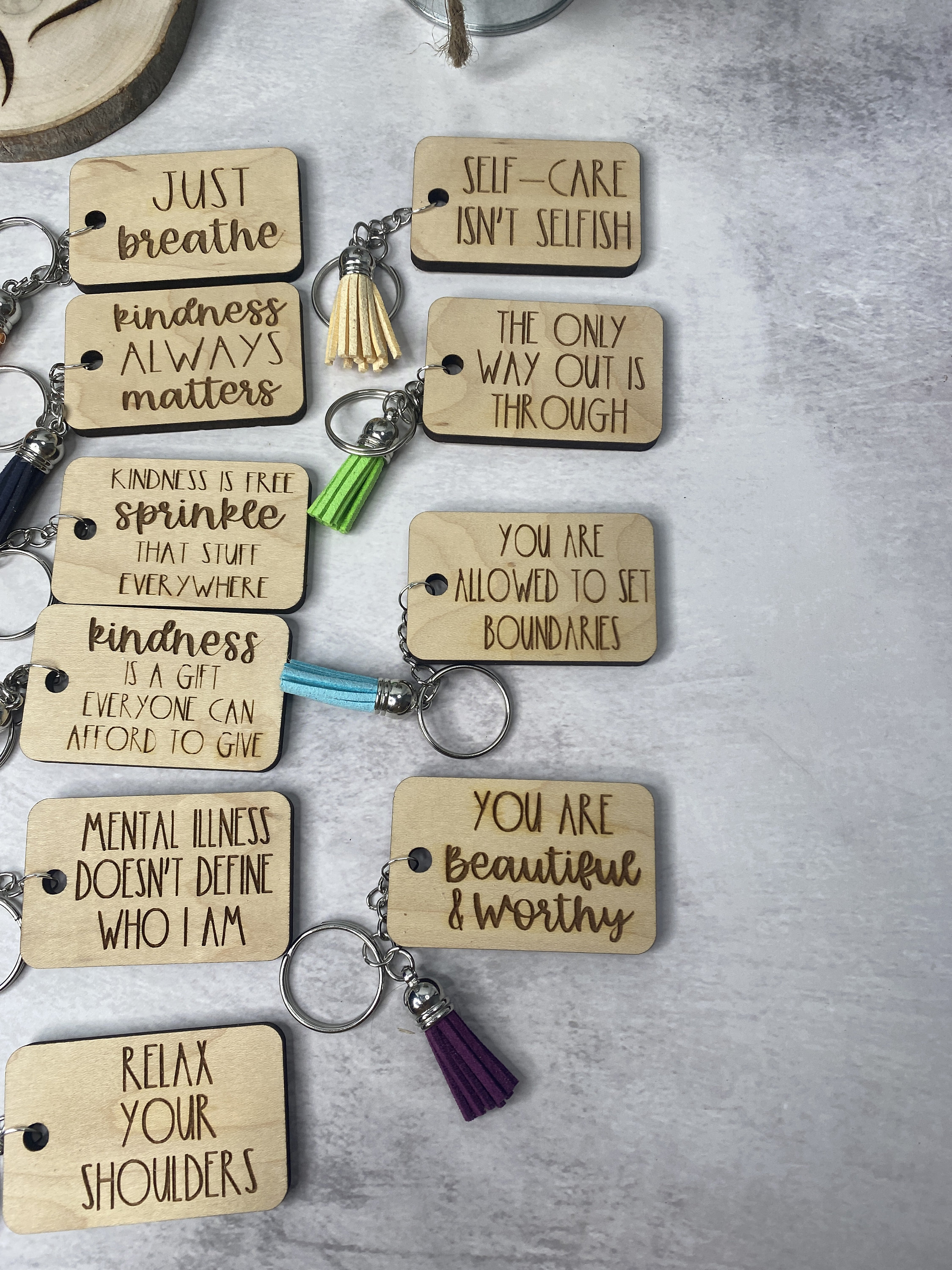 Motivational Positive Sayings Keychains, Inspirational Uplifting ...