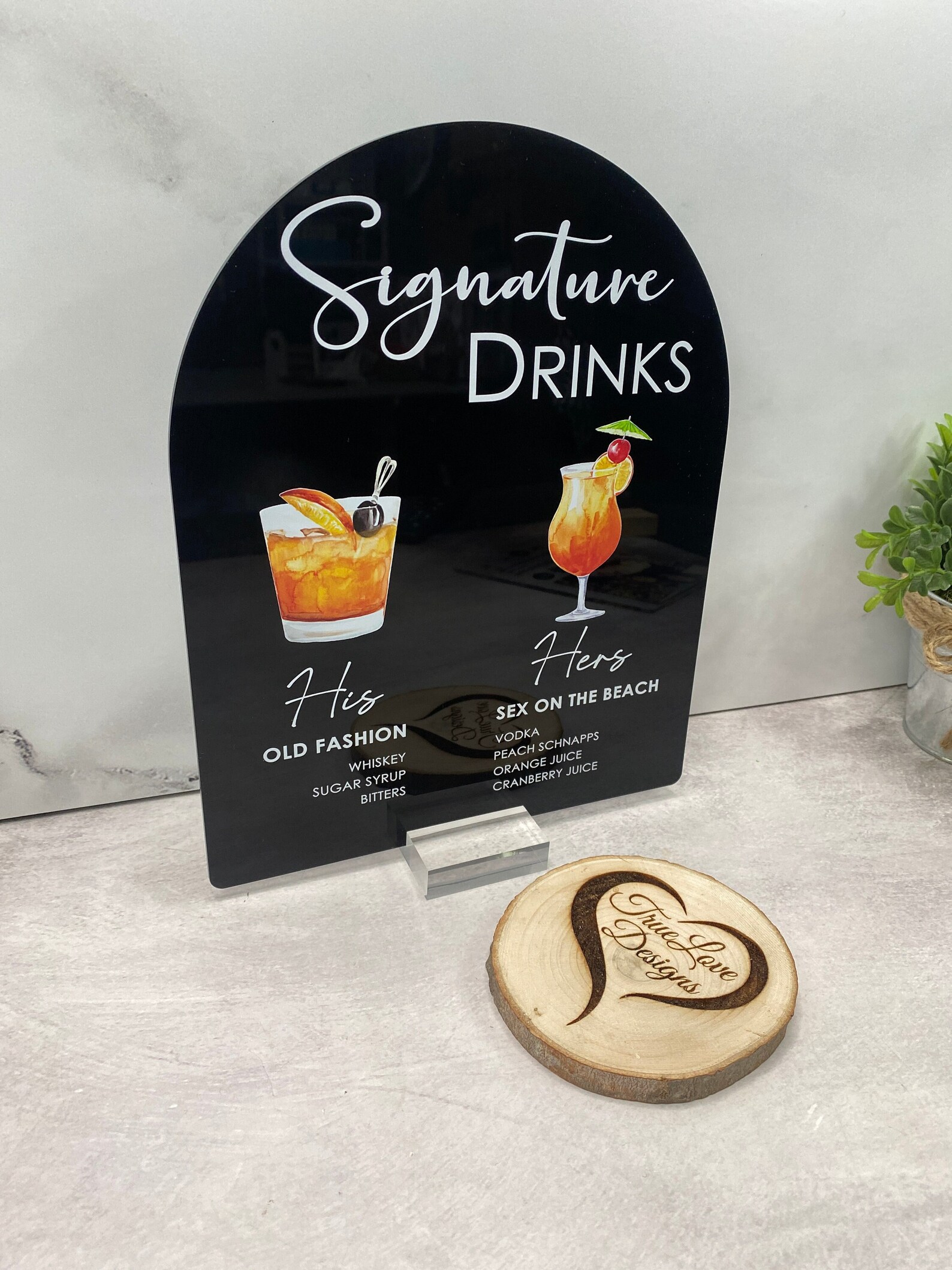 Signature Drinks Bar Arch Sign Custom Acrylic Wedding Sign Personalized ...