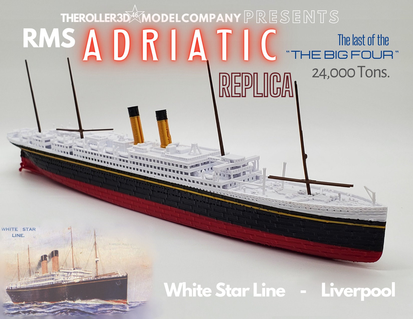 RMS Adriatic Model by THEROLLER3D 1 Foot in Length - Etsy RMS Adriatic Model by THEROLLER3D 1 Foot in Length - Etsy