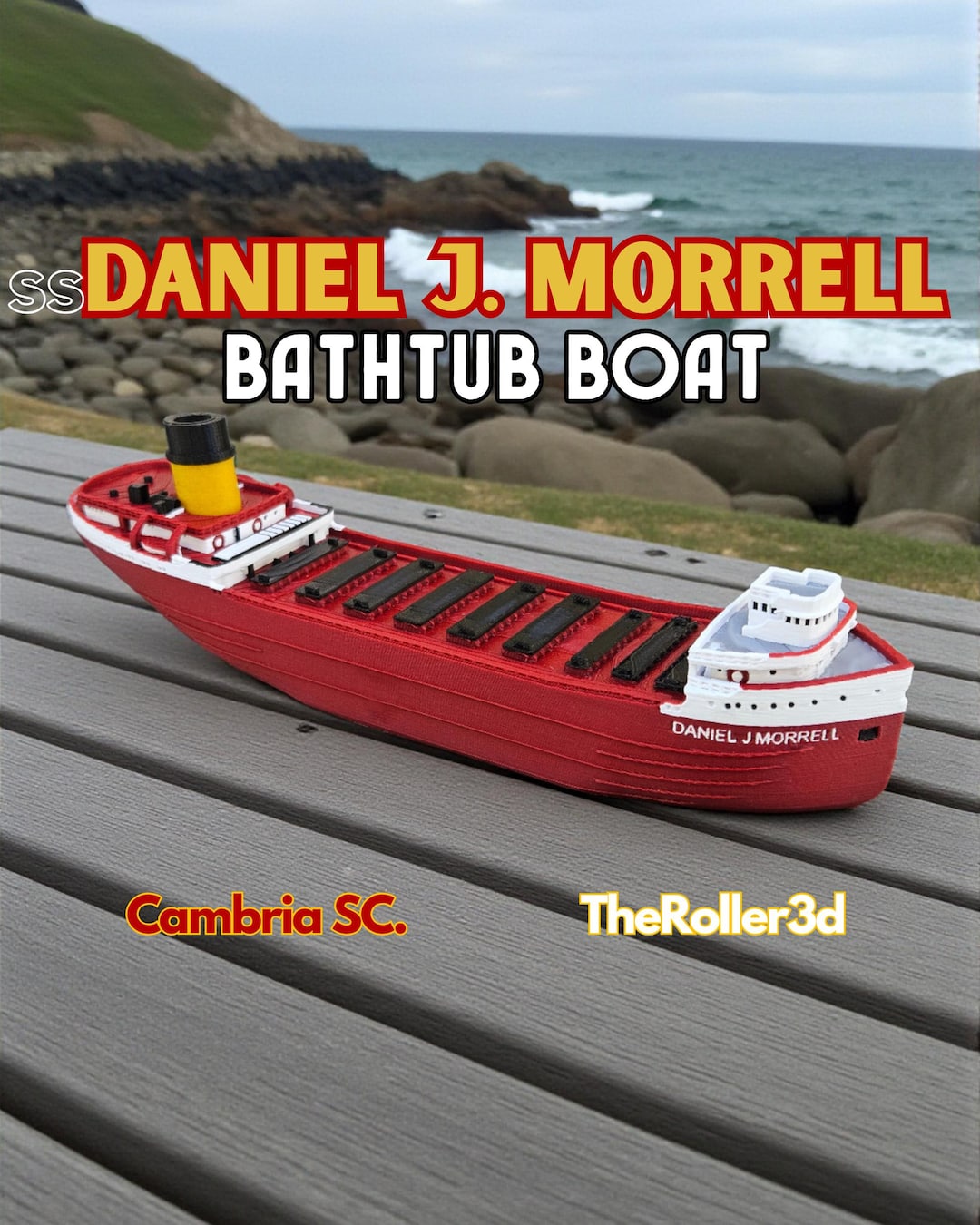 Daniel J. Morrell Bathtub Boat, Floating Freighter Model Ship and ...
