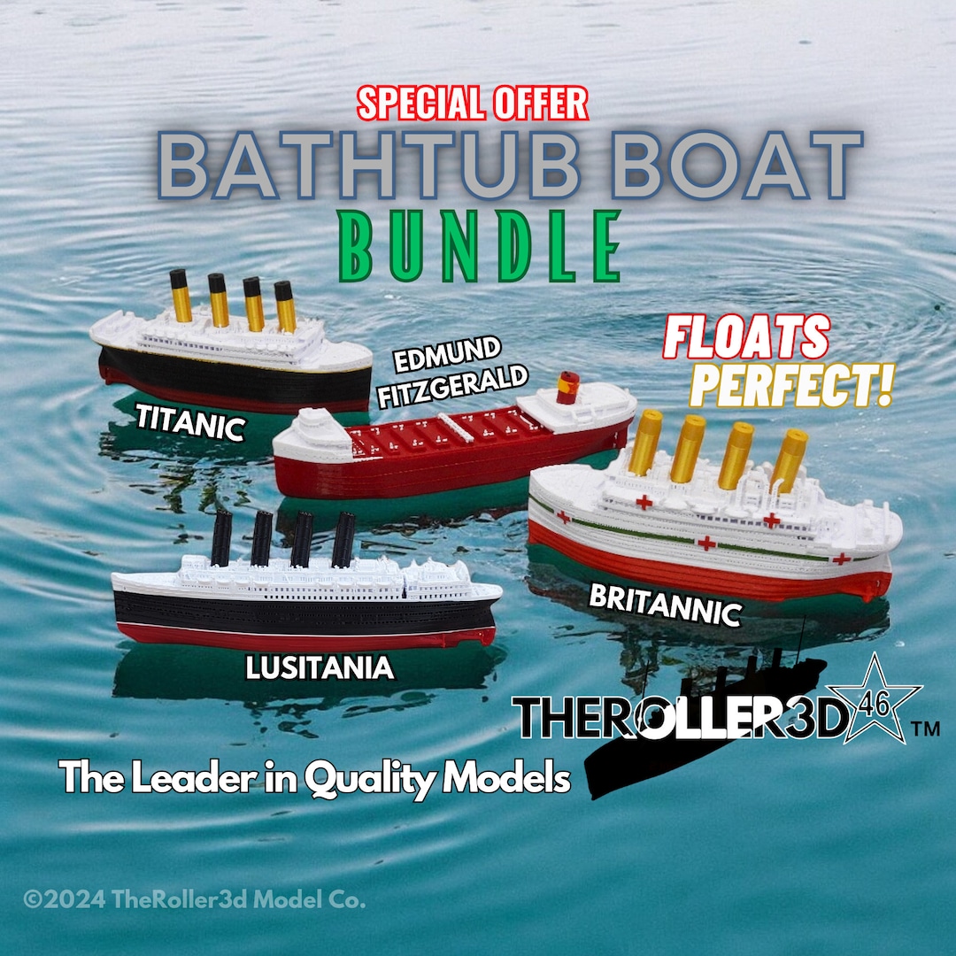 Titanic Floating Bathtub Toys - Bathtub Boat BUNDLE! 4 Boats - Titanic ...