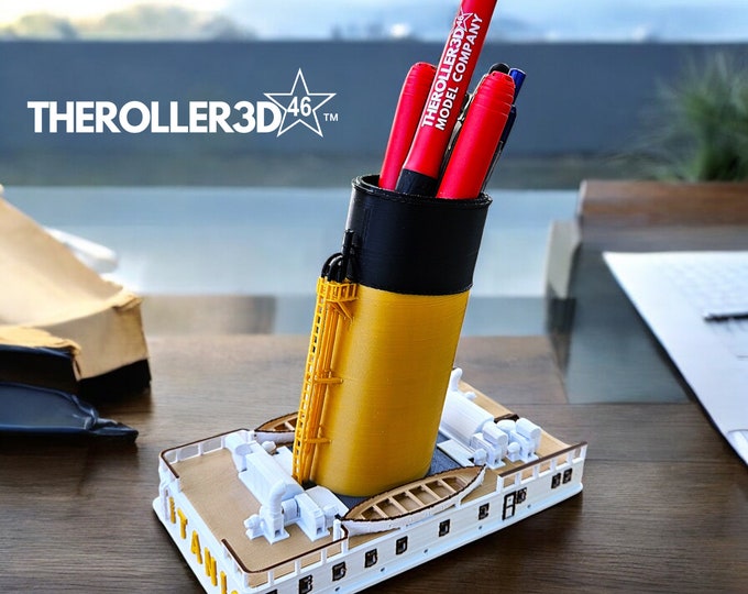 RMS TITANIC Funnel Pen Holder by Theroller3d, Desk or Table Accessory ...