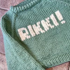 The Boyfriend Sweater Knitting Pattern | Customizable Name Sweater ...