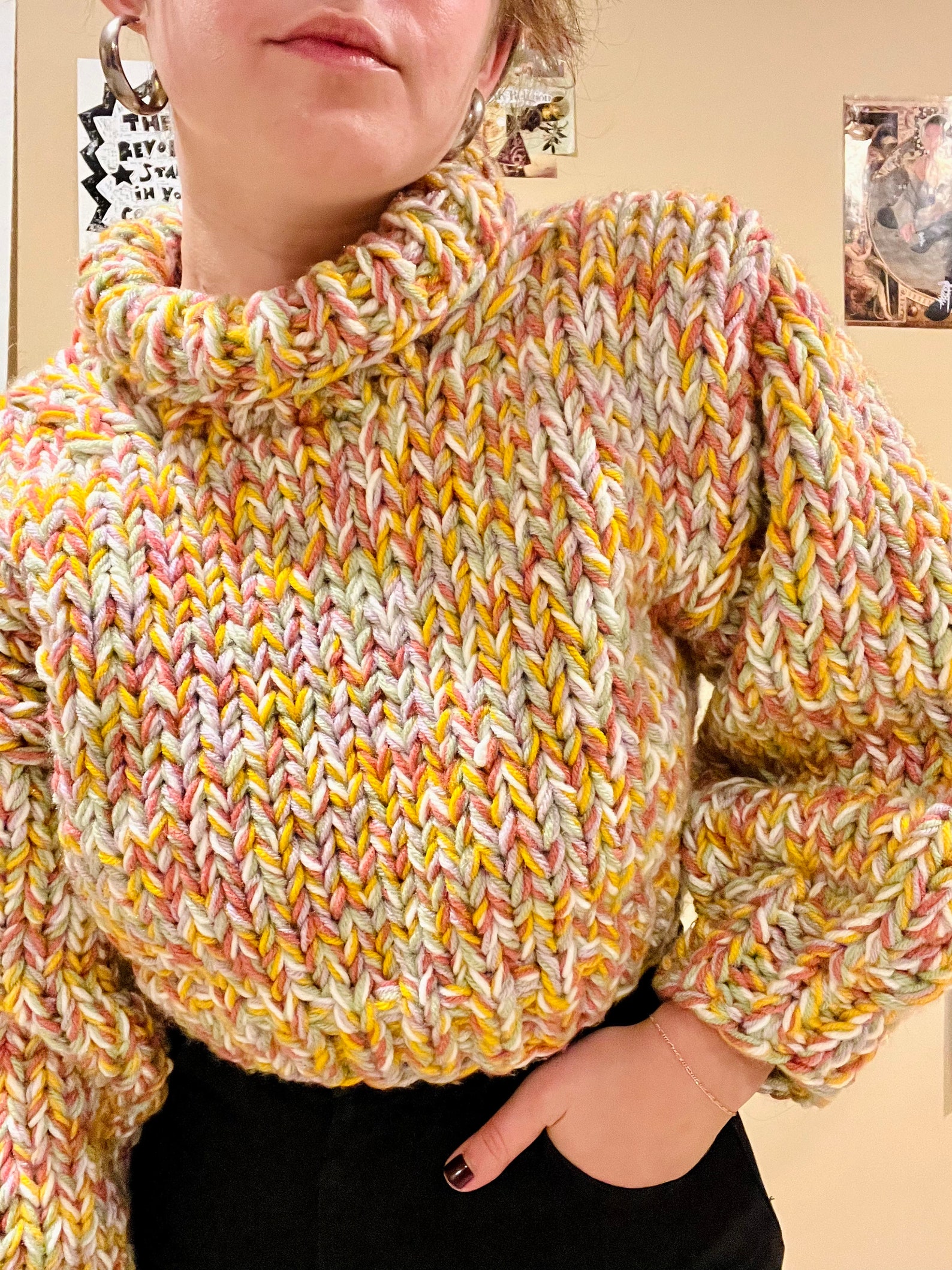 Material Girl Sweater Knitting Pattern | Beginner Friendly Chunky ...