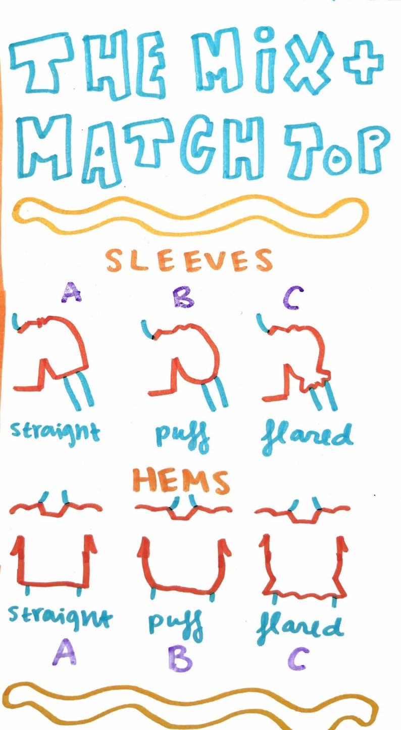 Mix & Match Top Sewing Pattern 9 OPTIONS IN 1 PATTERN - Etsy