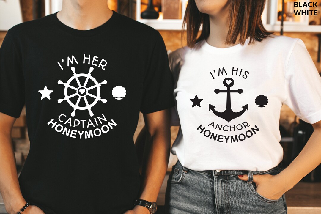 I'm Her Captain Shirt and I'm His Anchor Shirt, Matching Couples Honeymoon Cruise Shirts, Cruise ...