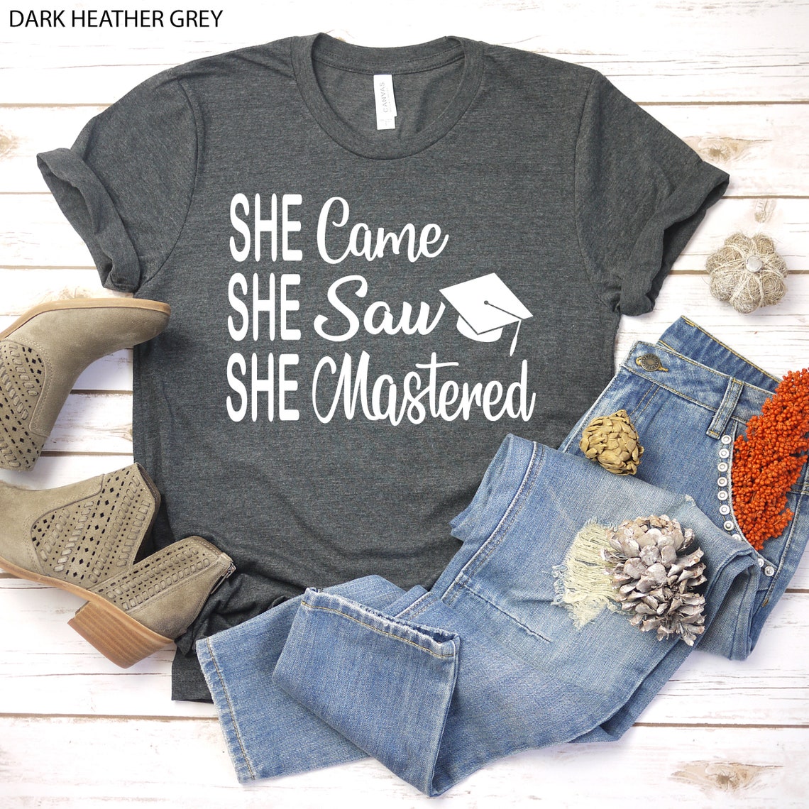 She Came She Saw She Mastered Masters Degree Shirt Graduation | Etsy