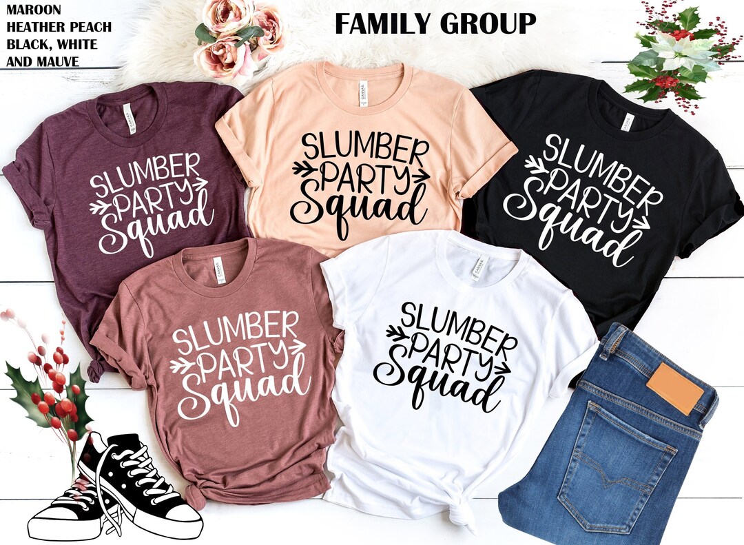 Slumber Party Squad Shirts, Birthday Shirt, Birthday Gift, Bachelorette ...