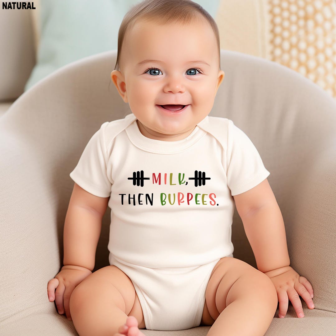 Milk Then Burpees Onesie: Funny Baby Bodysuit, Baby Shower Gift - Etsy
