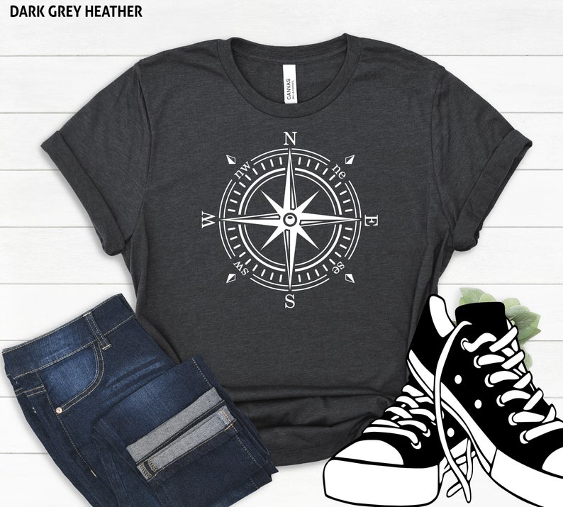 Compass Graphic T-shirt: Camping Hiking Adventure Shirt - Etsy