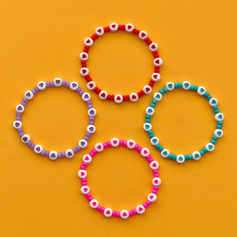 Hearts All Around Beaded Bracelets - Etsy