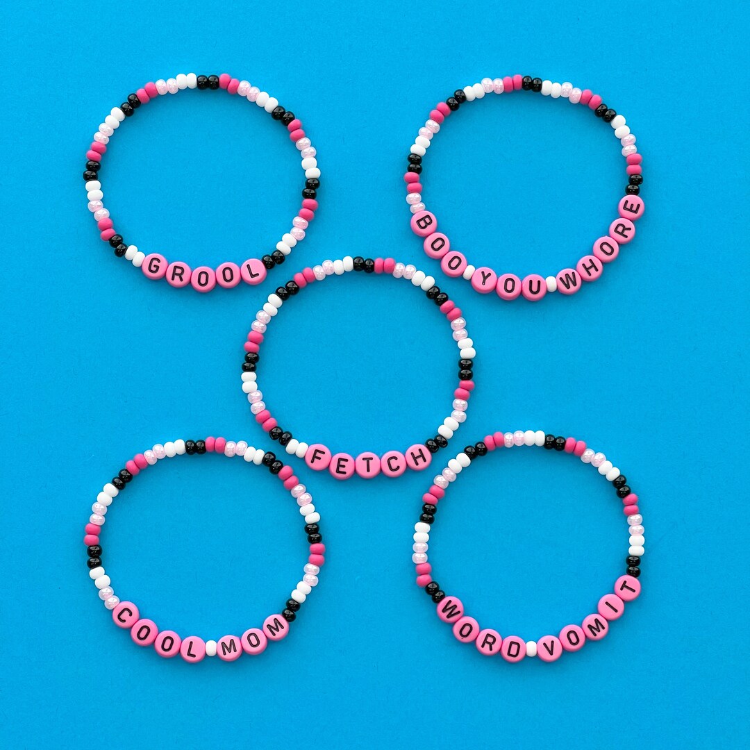 Mean Girls Fetch Grool Cool Mom Word Vomit Boo You Whore Beaded ...