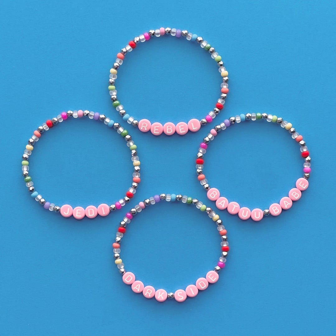 Star Wars Galaxy Rainbow Pink Jedi Batuu Babe Dark Side Rebel Beaded ...