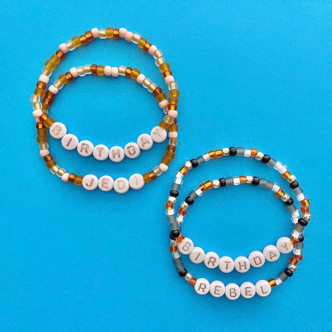 Birthday Jedi & Birthday Rebel Beaded Bracelets - Etsy