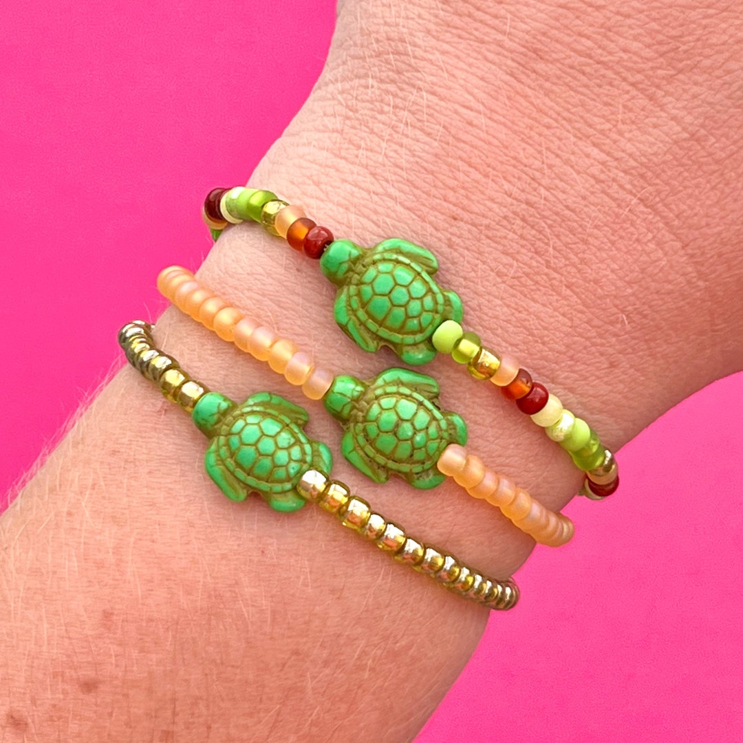Turtle Beaded Bracelets - Etsy