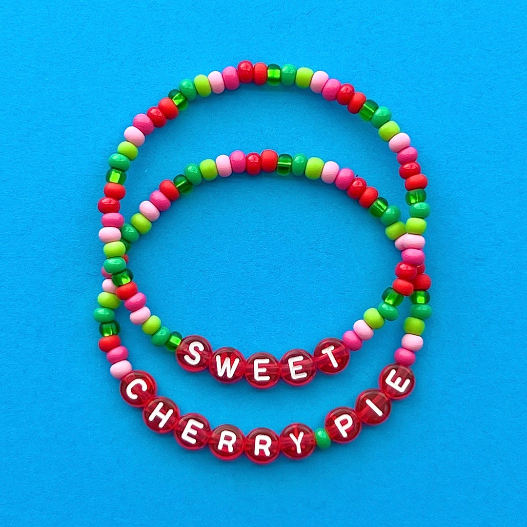 Sweet Cherry Pie Beaded Bracelets - Etsy