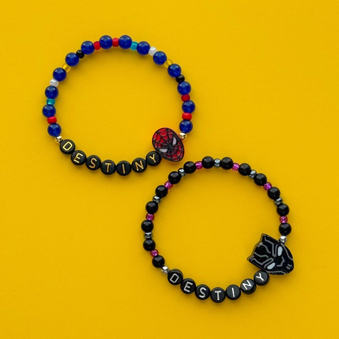 Disney Destiny Spider-man & Black Panther Cruise Line Beaded Bracelets ...
