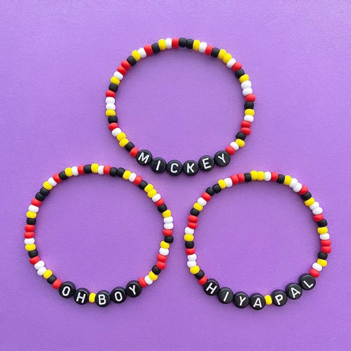 Mickey Mouse / Hiya Pal / Oh Boy Beaded Bracelets | Etsy