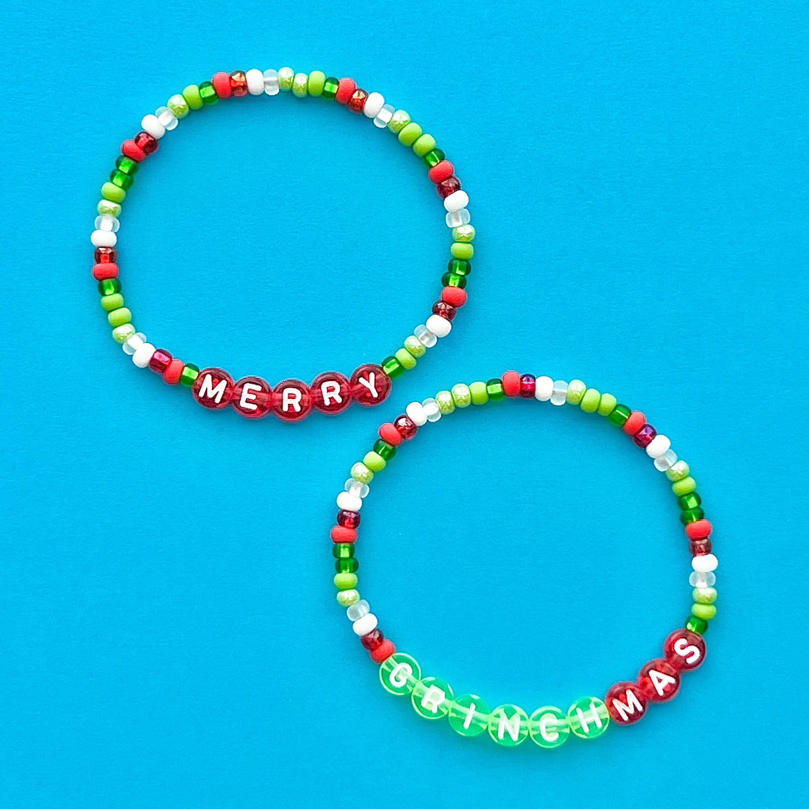 The Grinch Merry Grinchmas Beaded Bracelets - Etsy