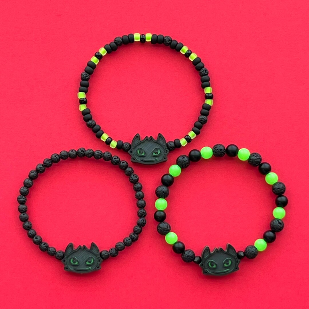 Night Fury Dragon Beaded Bracelet - Etsy