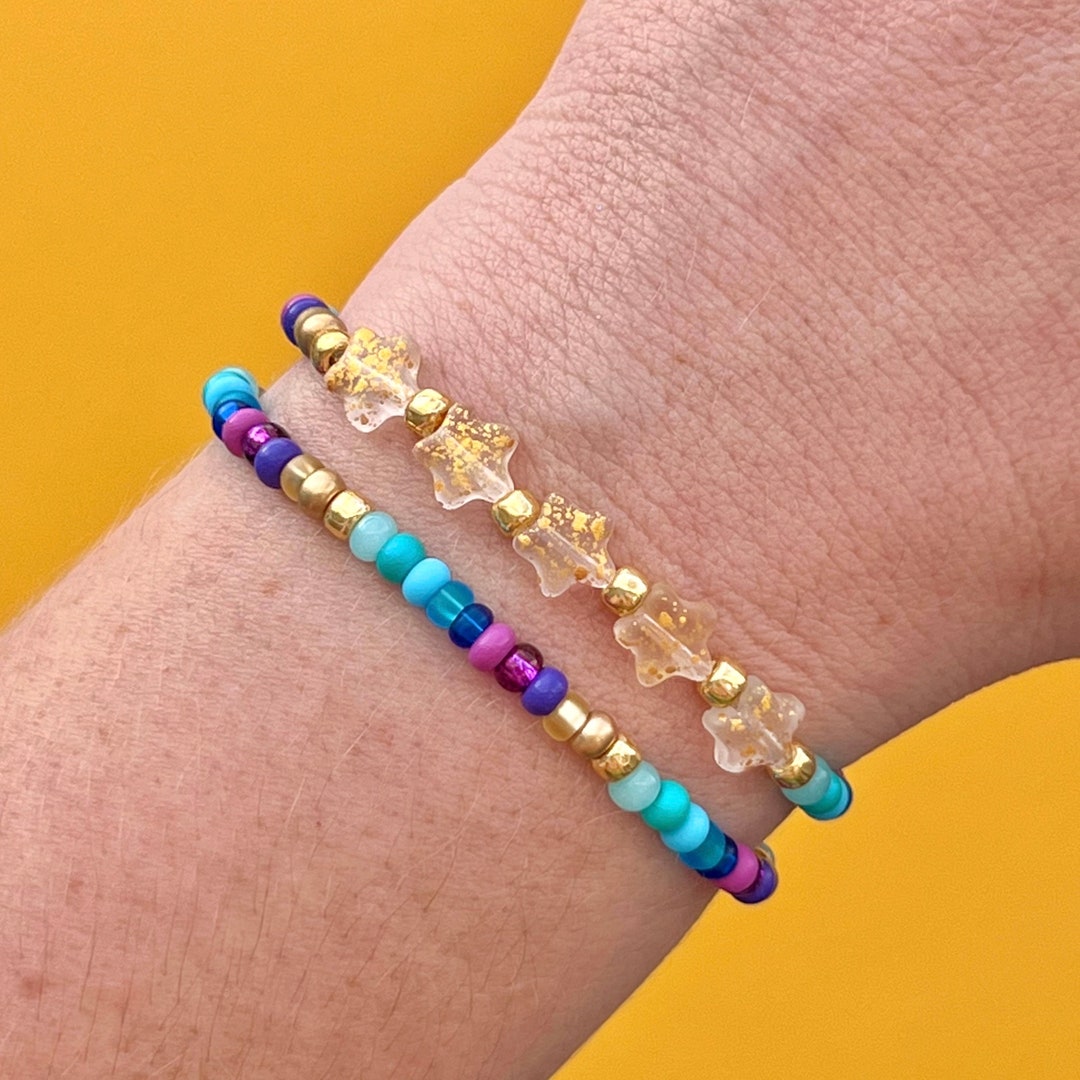 Magic Happens Gold Fleck Stars and All Seed Beaded Bracelets - Etsy