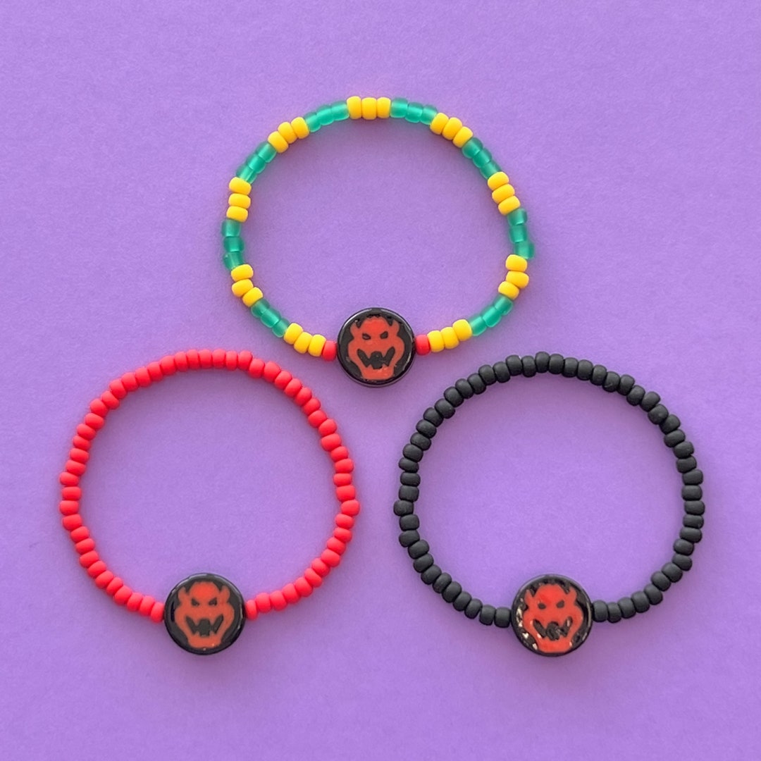 Bowser Face Beaded Bracelet - Etsy