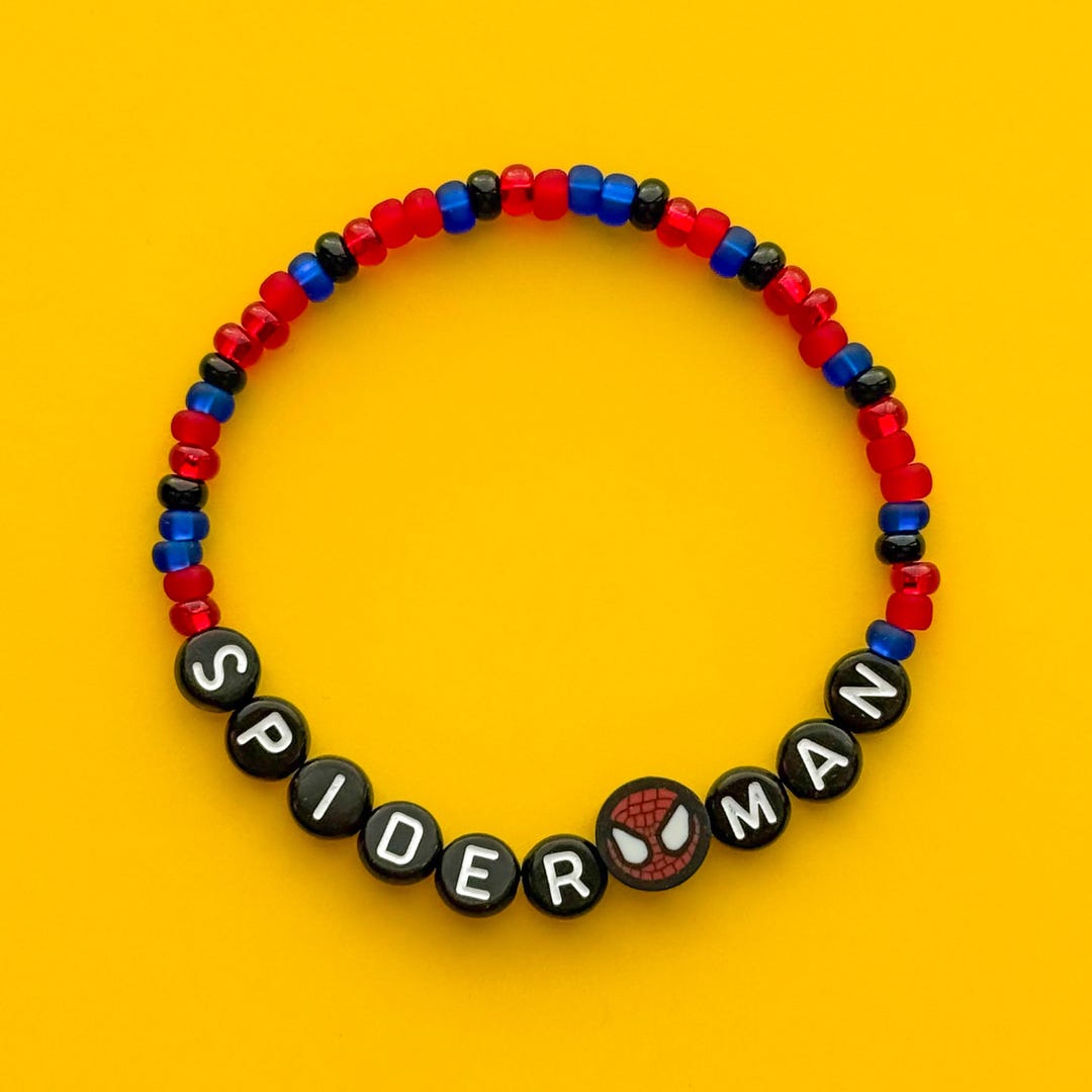 Spider-man Beaded Bracelet - Etsy