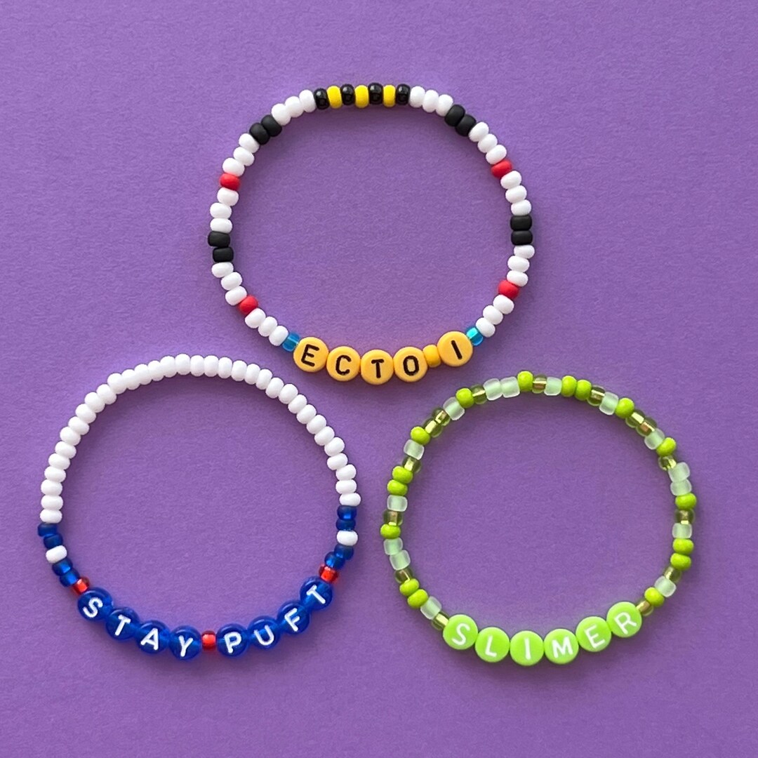 Ghostbusters Ecto 1 / Stay Puft / Slimer Beaded Bracelets - Etsy