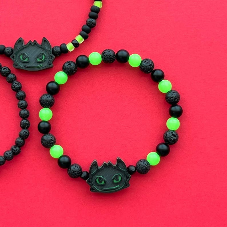 Night Fury Dragon Beaded Bracelet - Etsy