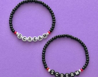 WOODSBORO Ghostface Scream Beaded Bracelet - Etsy