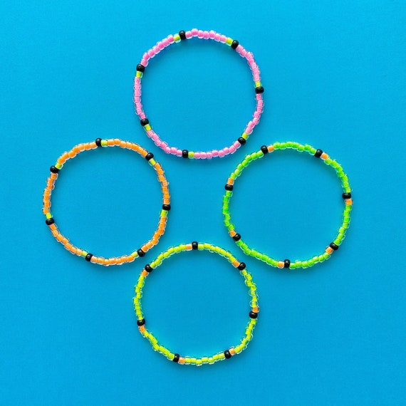 Neon 90s Friendship Beaded Bracelets - Etsy