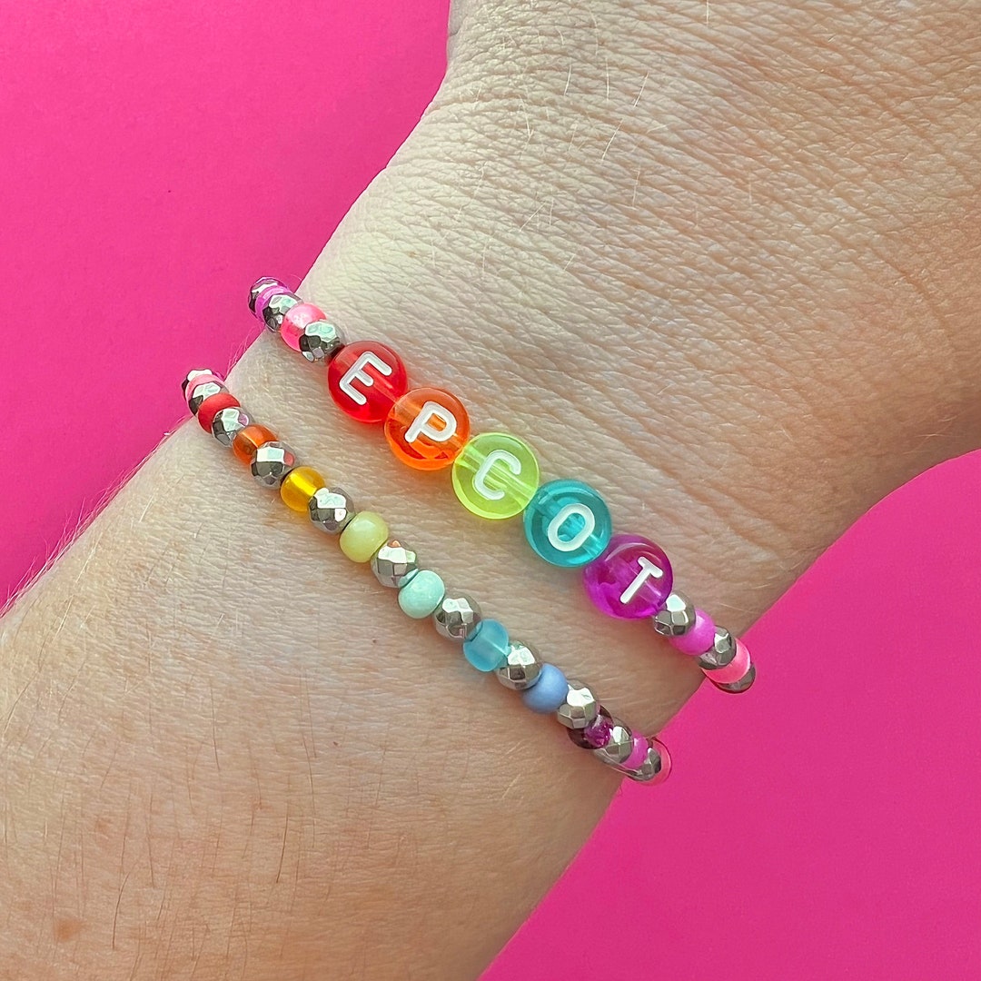 Epcot 40th Anniversary Rainbow Beaded Bracelets - Etsy