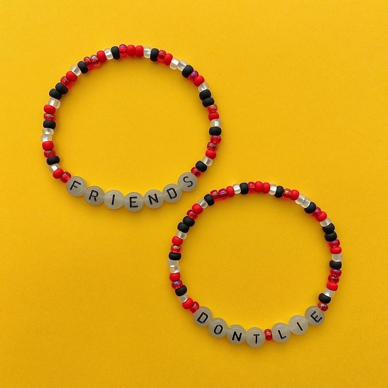 Friends Motto Glow Letters Beaded Bracelets - Etsy
