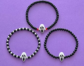 WOODSBORO Ghostface Scream Beaded Bracelet - Etsy