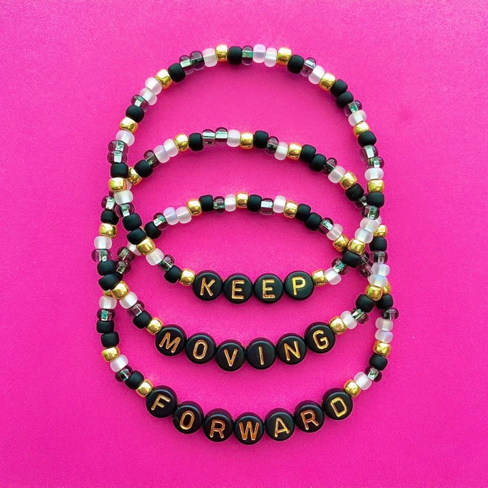 Keep Moving Forward Beaded Bracelets - Etsy