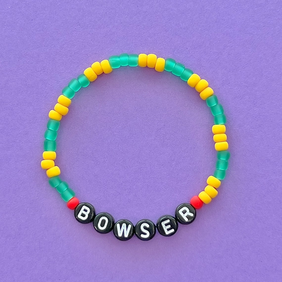Super Mario Bowser Beaded Bracelet - Etsy