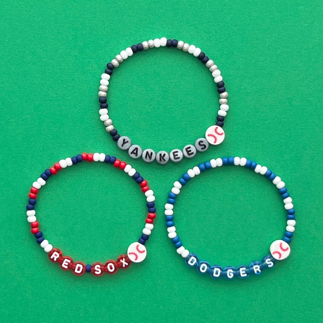 Baseball Custom Team Colors Beaded Bracelet - Etsy