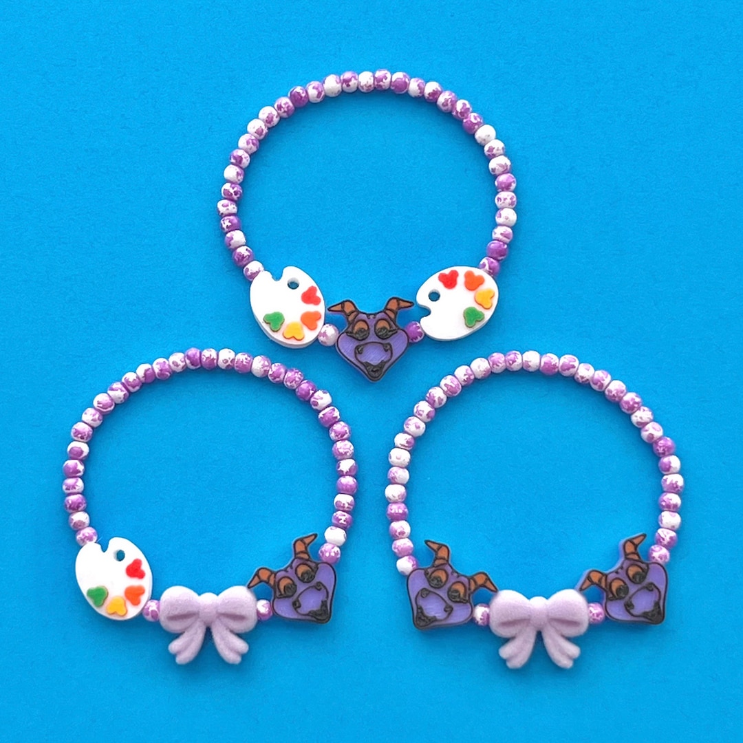 Figment Bow & Paint Splatter Beaded Bracelets - Etsy