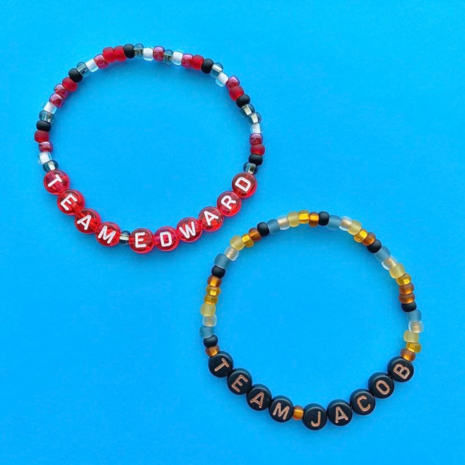 Twilight Team Edward & Team Jacob Beaded Bracelets | Etsy