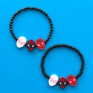 Spiderverse Masks Spider-man, Miles & Gwen Beaded Bracelets - Etsy