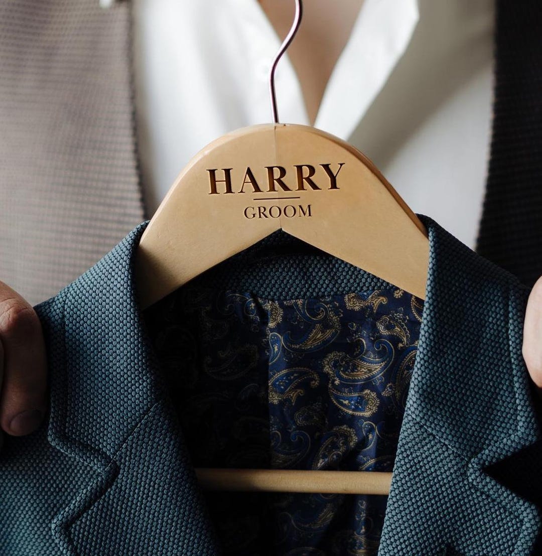 Groom's Hanger Wedding Gift - Wedding Tuxedo Wooden Hanger - Hanger ...