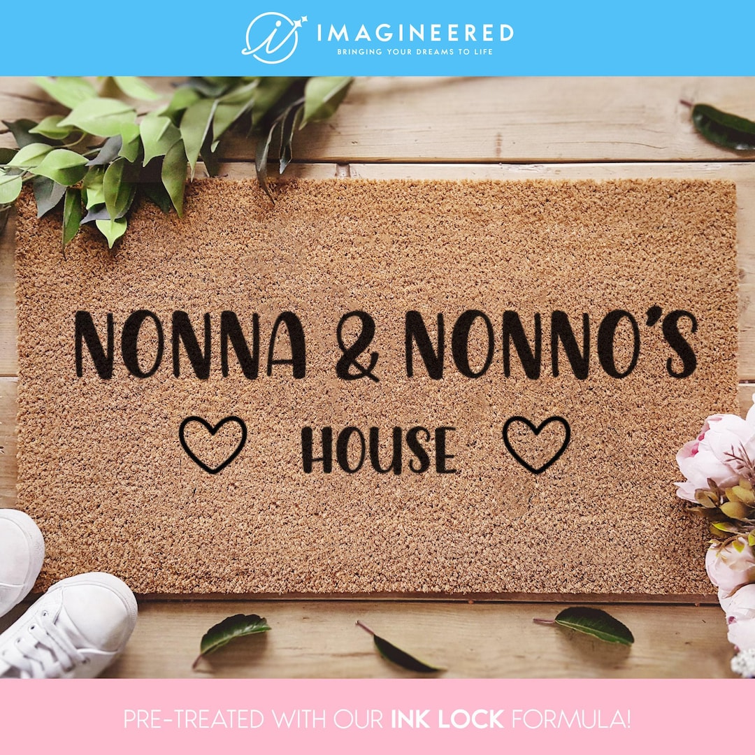 Welcome to Nonna & Nonno's House - Grandparents Custom Gift- New House Gift - Customized Doormat ...
