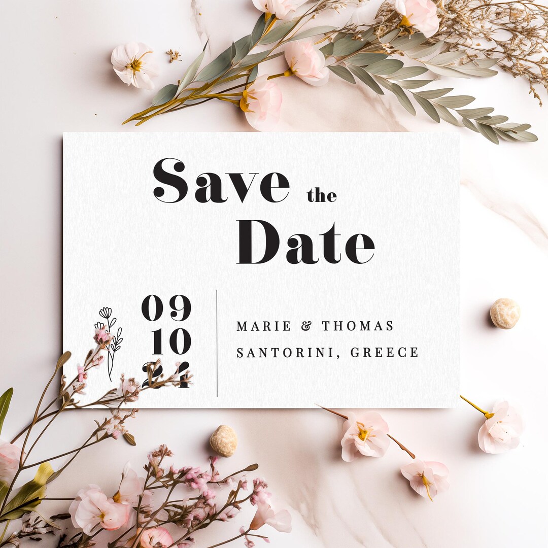 Classic Wedding Postcards, Personalised Modern Save the Dates ...