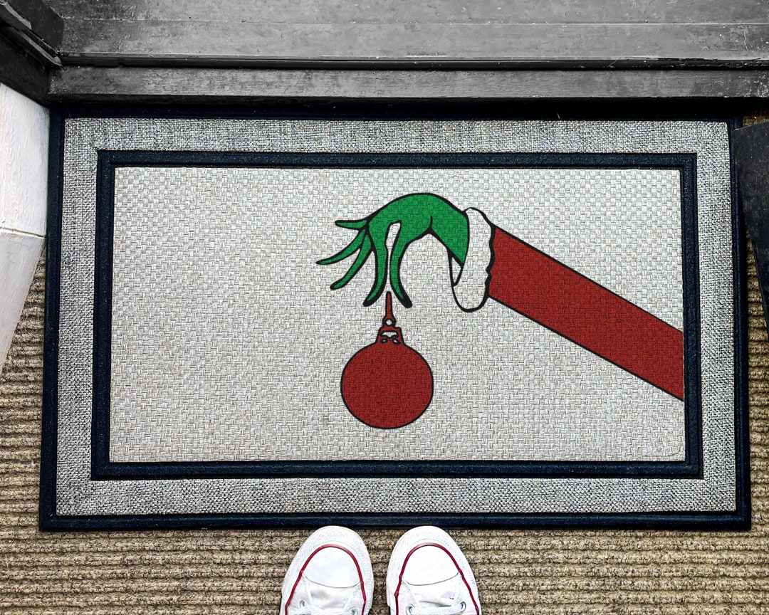 Santa Grinch Doormat the Grinch Outdoor Welcome Rug - Etsy