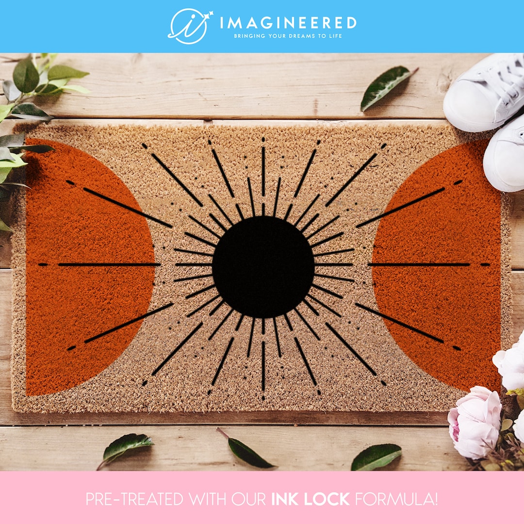 Mid Century Modern Design Doormat, Geometric Sun Boho Mat, Mid Century ...