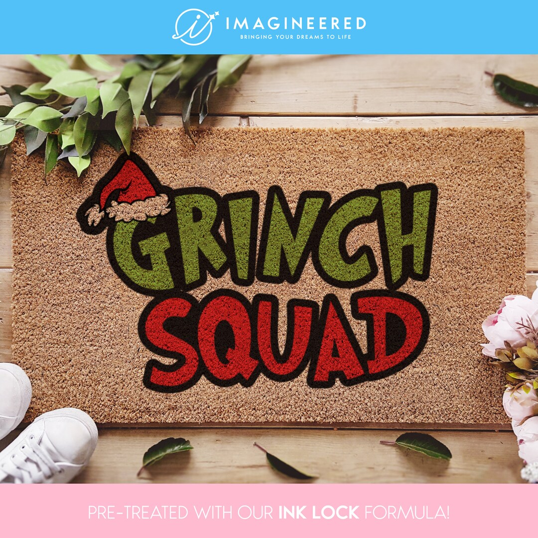 Personalized Grinch Christmas Decor Customizable Doormat for Festive ...