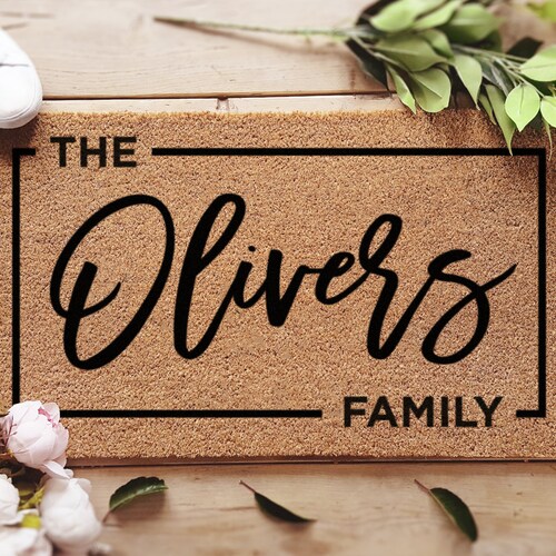 Personalized Welcome Mat Custom Door Mat Family Name - Etsy