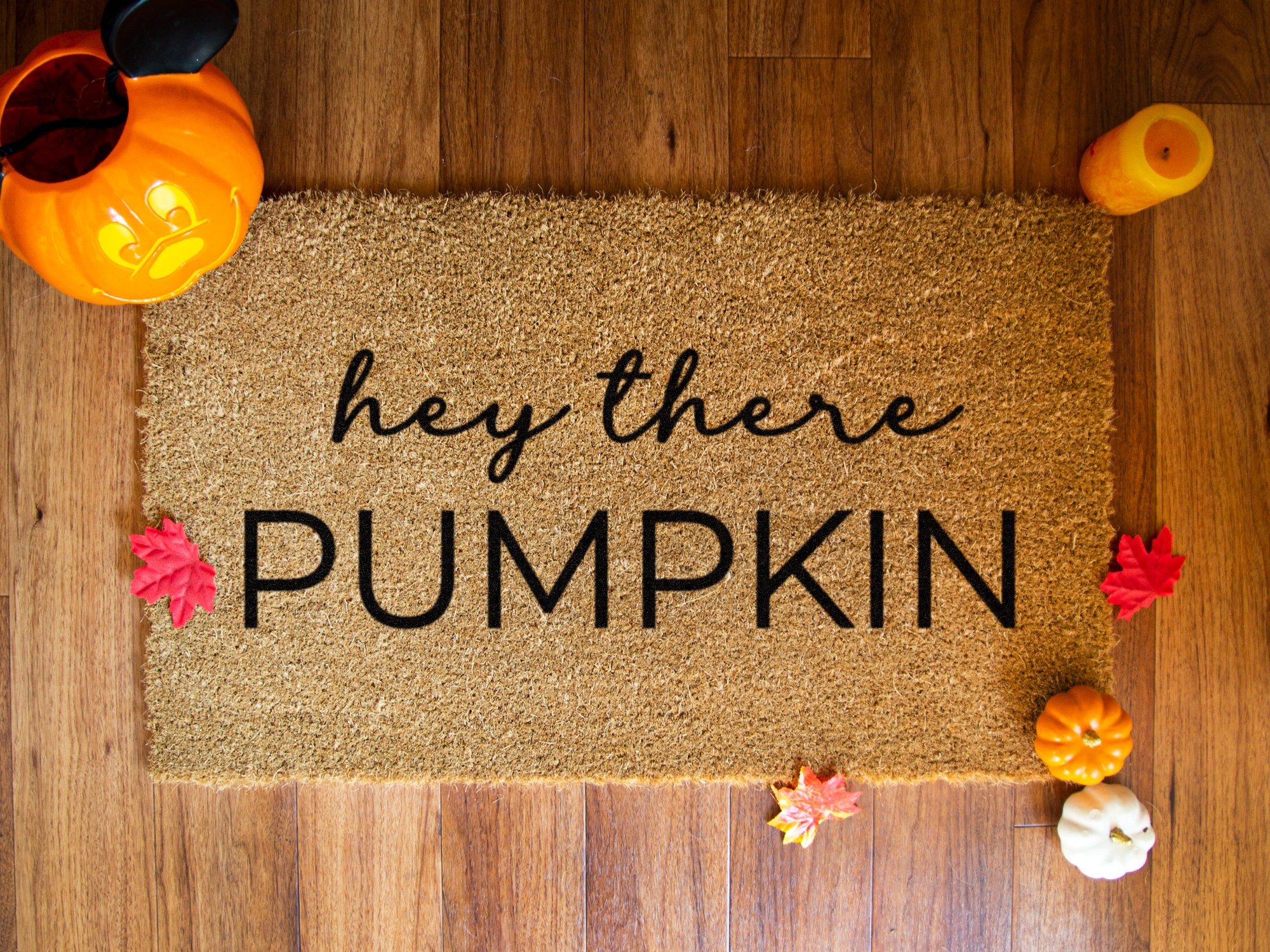 Hey There Pumpkin Door Mat Autumn Pumpkin Door Mat Hey | Etsy