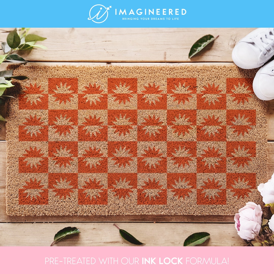 Abstract Sunset Sunrise Tile Pattern Doormat, Colorful and Fun Doormat ...